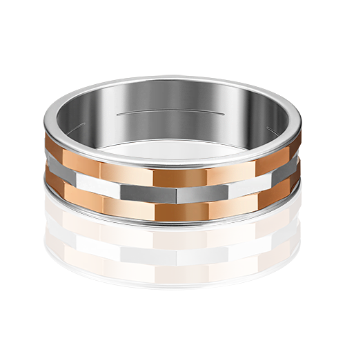 Кольцо, комбинированное золото, 585 проба