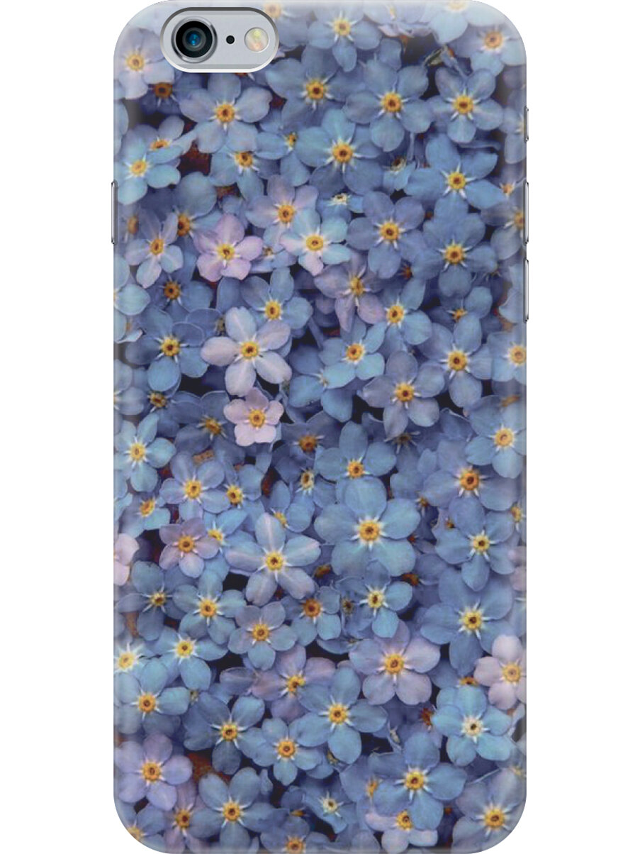 Силиконовый чехол на Apple iPhone 6S Plus / 6 Plus / Эпл Айфон 6 Плюс / 6с Плюс с рисунком "Голубые фиалки"
