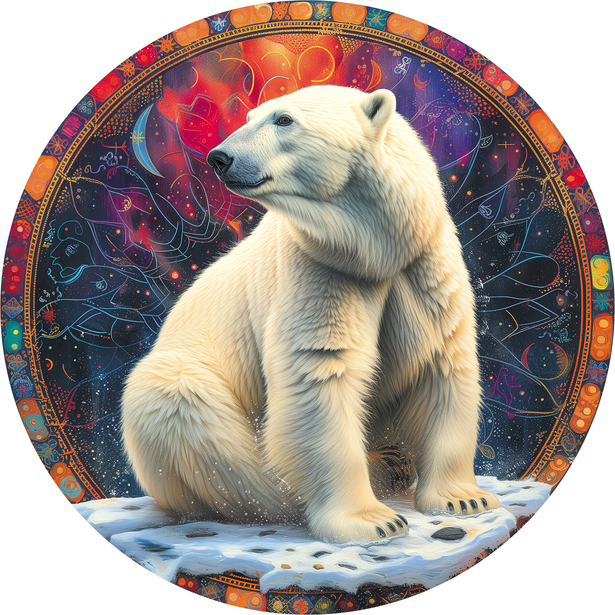 Деревянный пазл "Белый медведь" коллекции "Мир животных" / 30х30см, 216 деталей / Подарок для взрослых и детей