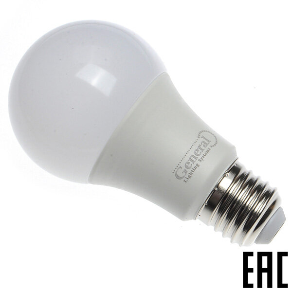 Лампа светодиодная "груша" тёплый белый свет 9Вт 636700 GLDEN-WA60-11-230-E27-2700К 800Лм General (6 шт. в комплекте)