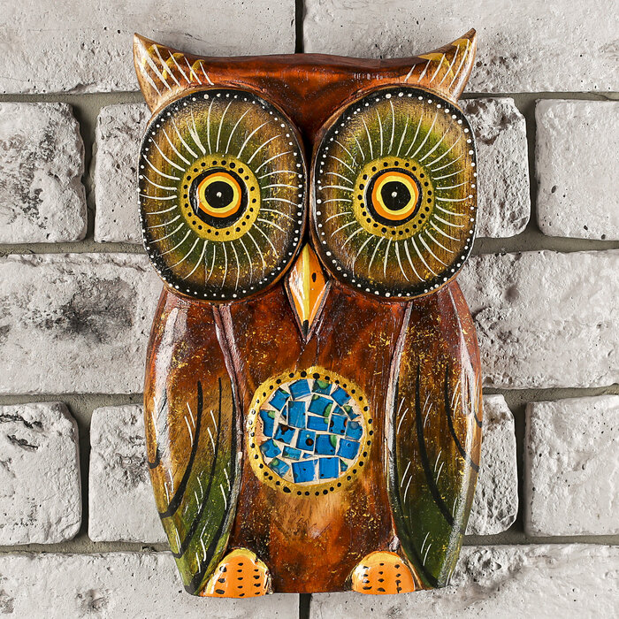 Настенное панно 'Сова с узором' 25х16х2 см