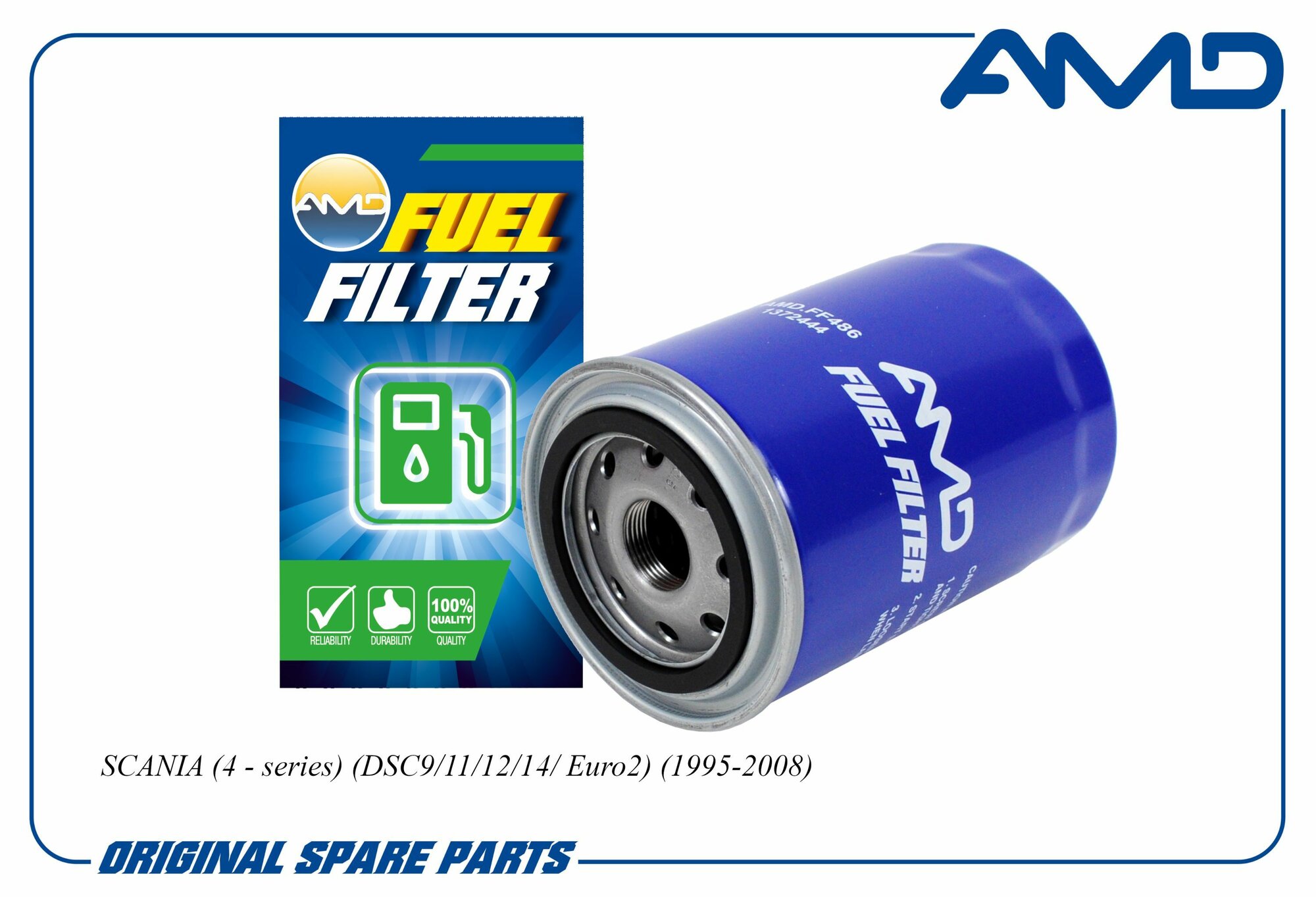 Фильтр топливный 1372444 AMD. FF486 для SCANIA 4 - series DSC9 11 12 14 Euro2 1995-2008