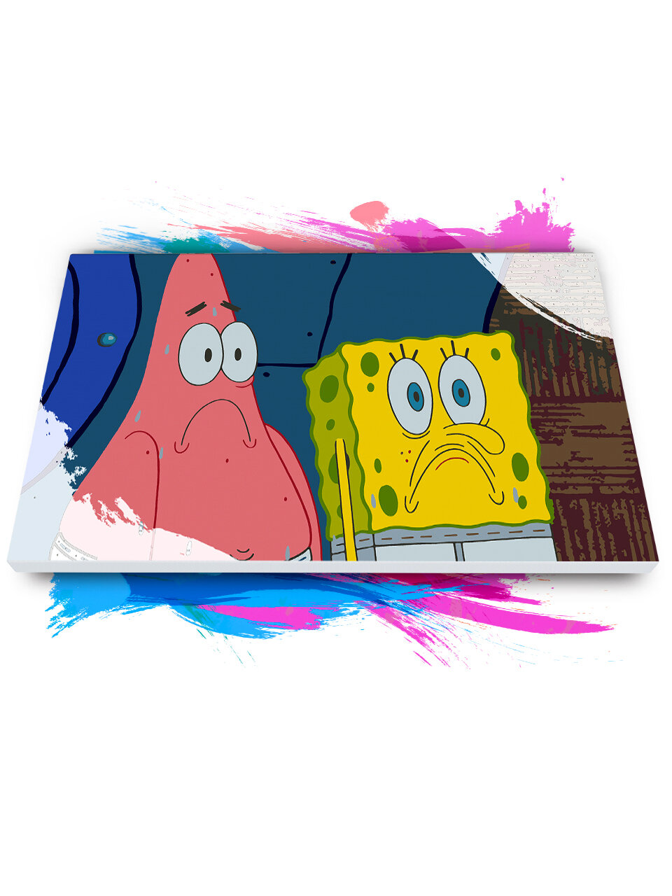 Картина по номерам на холсте Губка Боб и Патрик, 100 х 150 см