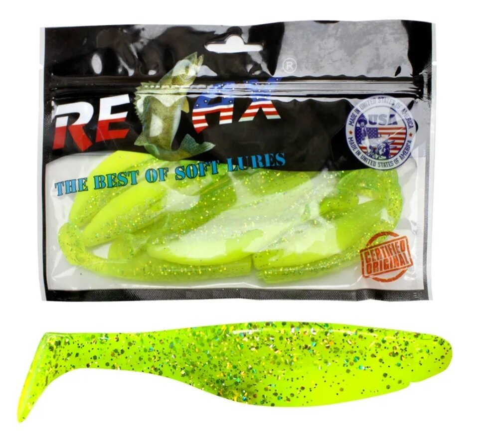 Мягкая силиконовая приманка риппер RELAX KOPYTO LAMINAT 4 (10,0cm) цвет L032 (Silk, Chartreuse-hologram, Laminated) 1 уп. по 10 шт.