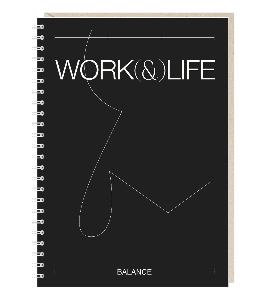 Блокнот на пружине Mitrozhe «Work & Life balance», А5, 50 листов, чёрный