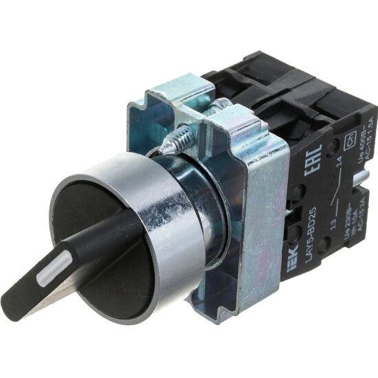 Переключатель Iek LAY5-BD25 на 2 полож. черн. I-O станд. ручка, BSW60-BD-2-K02