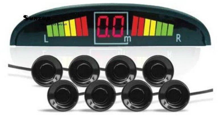 AVS A78014S A78014S_парктроник! PS-128U (8 датчиков+коннекторы, цветной светодиодный дисплей с цифровым табло)\