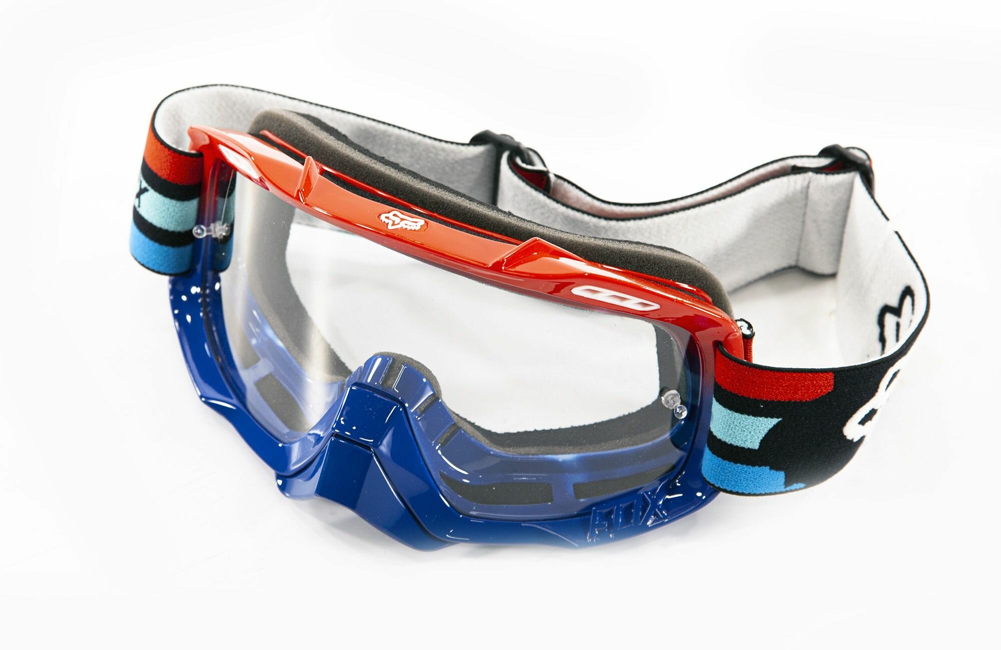 Мотоочки для питбайка, эндуро, кроссового мотоцикла FOX Air Defence красные/синие