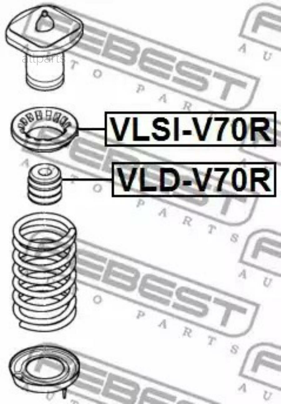 FEBEST VLD-V70R отбойник заднего амортизатора VOLVO S80 II 2007-2016
