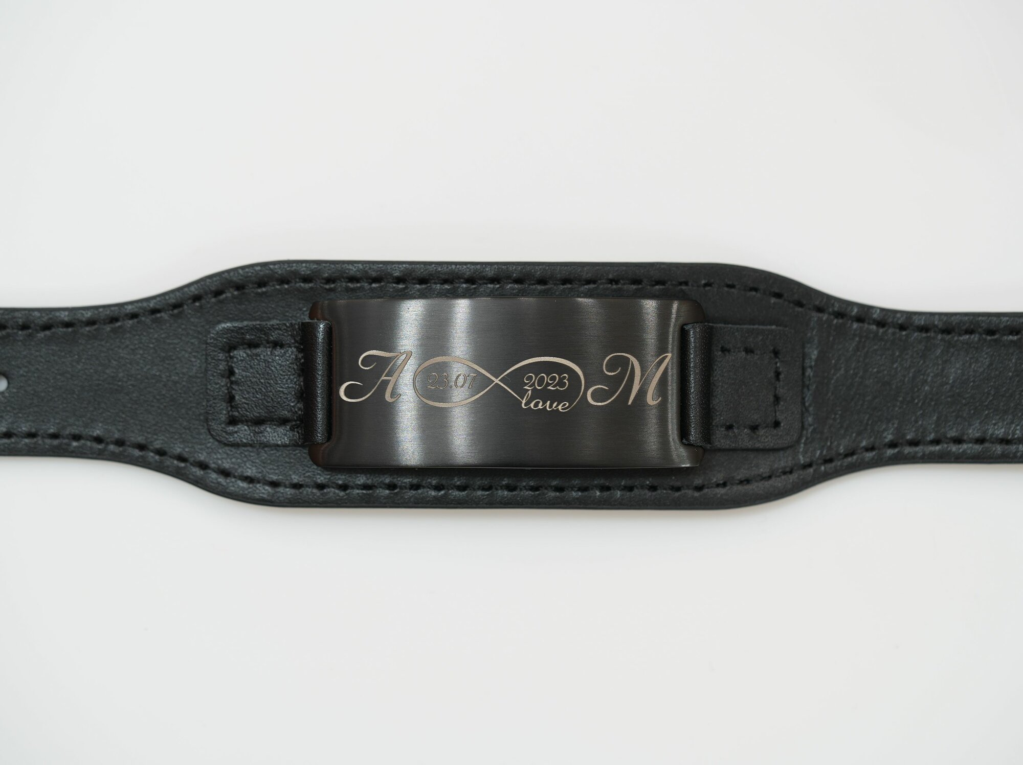 Браслет, металл, кожа