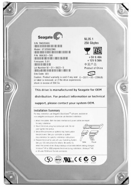 Жесткий диск Seagate 9BA383 250Gb SATA 3,5" HDD
