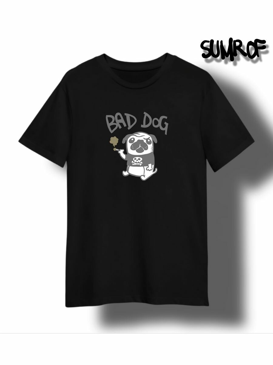 Футболка с надписью bad dog плохая собака