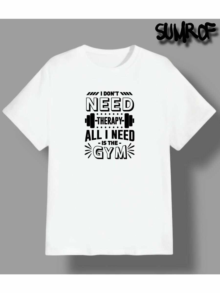 Футболка тяжелая атлетика gym штанга