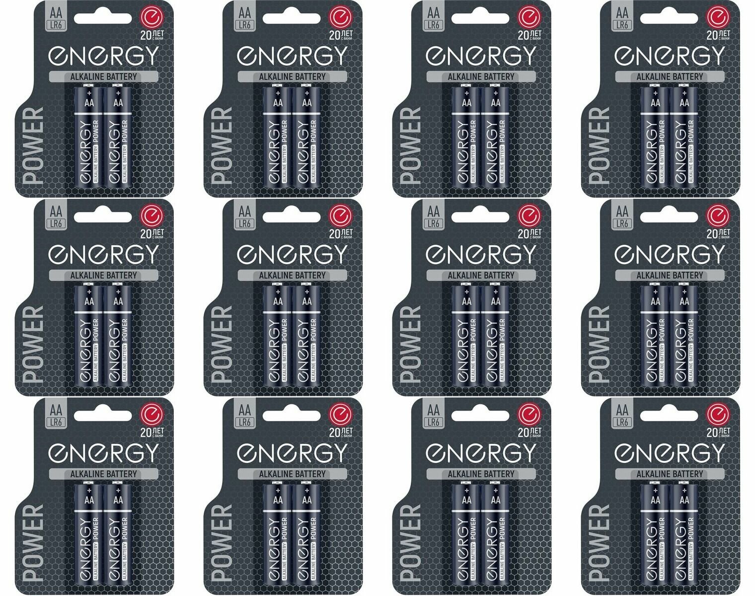 Energy Power Батарейка алкалиновая Energy Power LR6/2B AА, 2 шт в уп, 12 уп