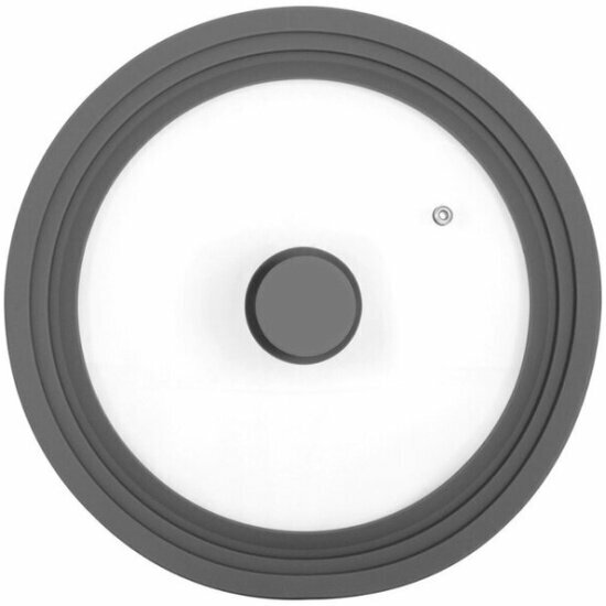 Крышка Appetite стеклянная , силиконовый ободок , универсальная 20,22,24см серая (ZH20-24SSG)