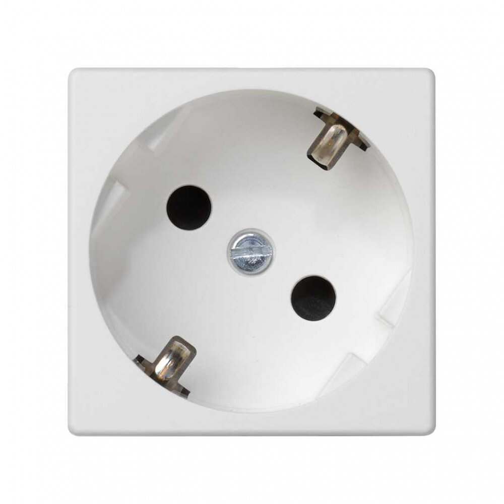 Розетка с заземлением Simon, 2P+E, модуль К45, безвинтовой зажим, 16А, 250В, белый K11-9