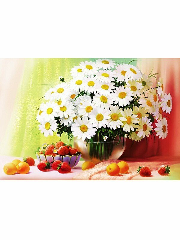 Набор Алмазное Хобби #Ah35241 Букет ромашек, Алмазная Мозаика, 60 х 40 см