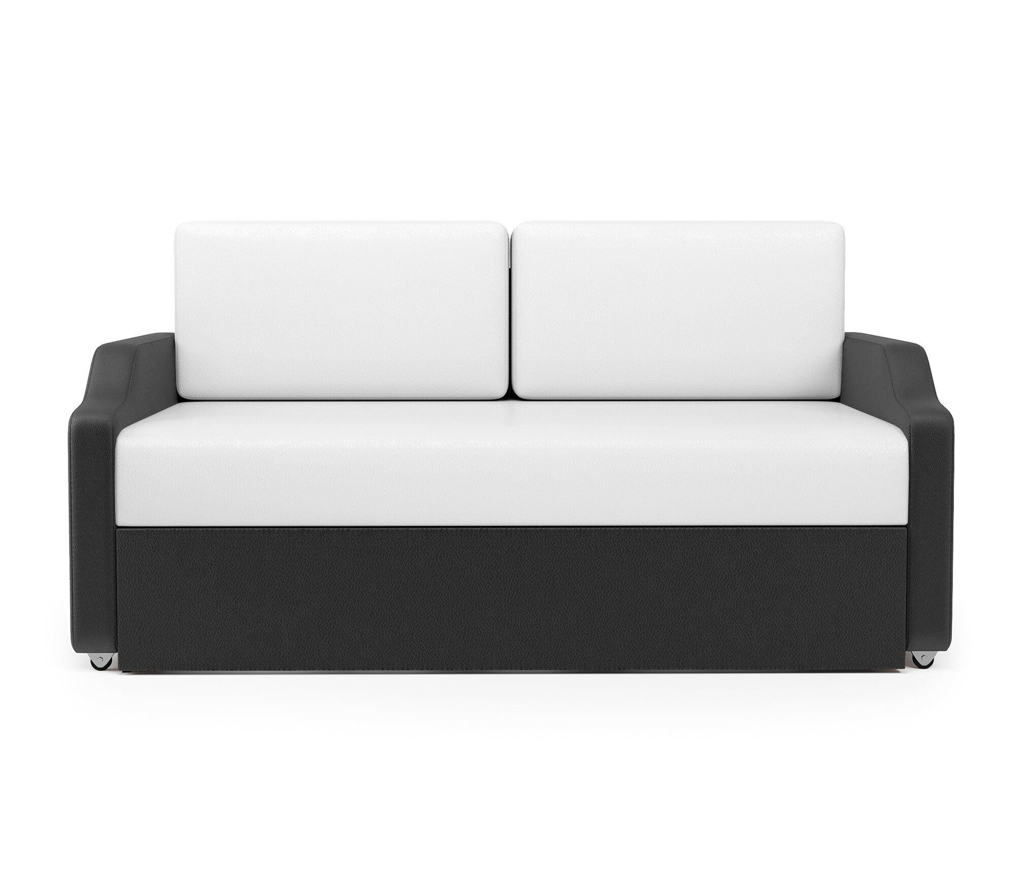 Диван кушетка Малыш экокожа белый с черным