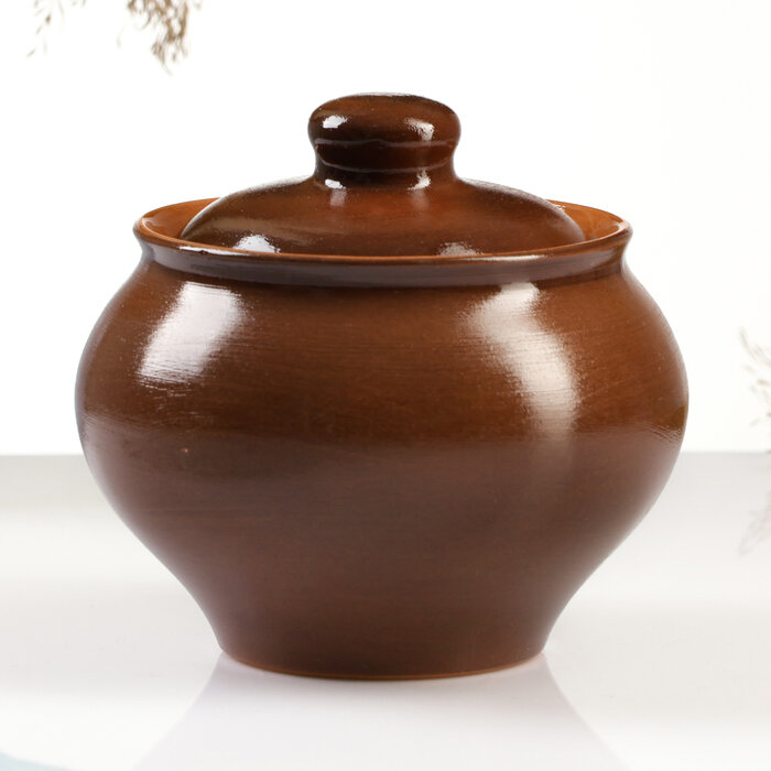 Горшок для запекания Псковский гончар «Былина», 500 мл, 12×13 см, коричневый