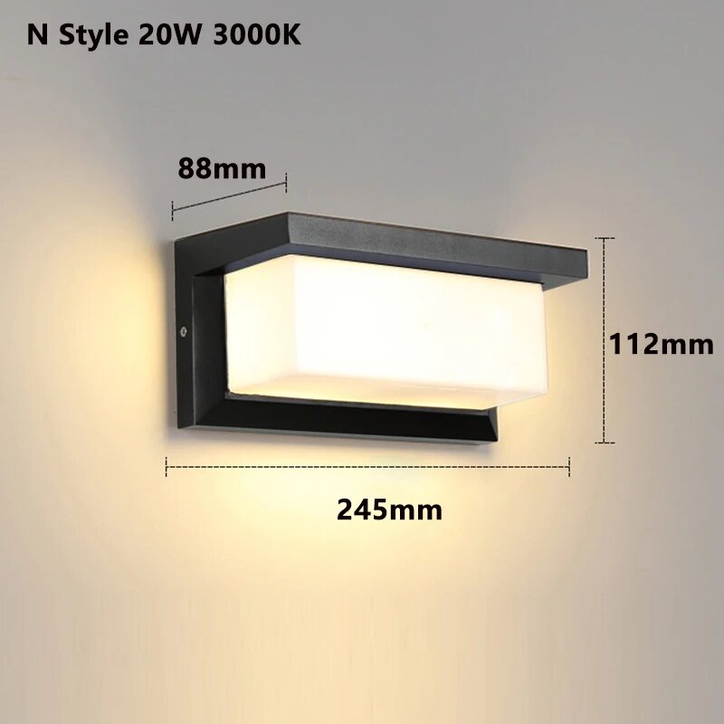 Наружные датчик движения фонари Zhengde lighting черные 20Вт N Style No Sensor, Cold White 6000K
