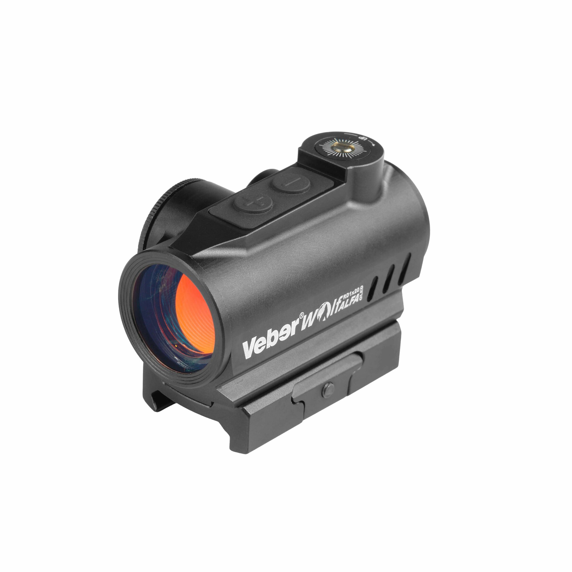 Прицел коллиматорный Veber Wolf Alfa RD1X20 OLED закрытого типа, 4 вида сетки красного цвета, до 10000 Дж, для охоты, активный отдых