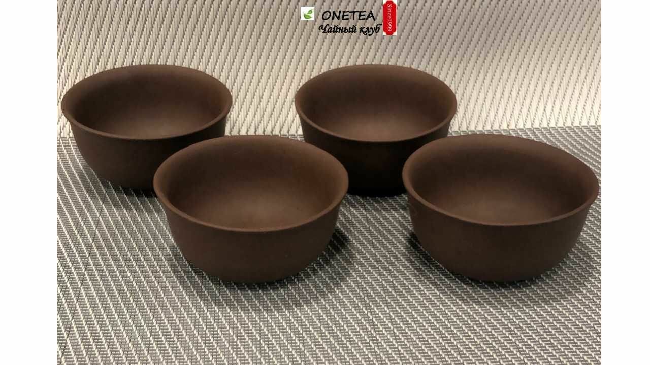 Набор пиал "Лотос" глина 4 шт по 60 мл