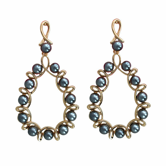 Серьги с подвесками Эстет, жемчуг имитация