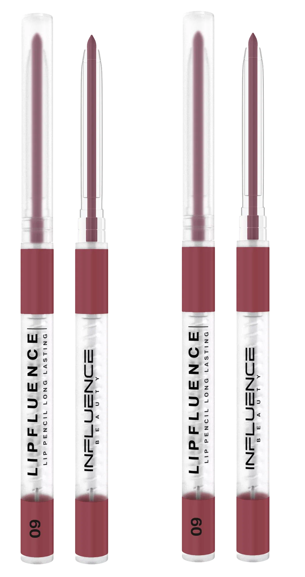 Карандаш для губ автоматический гелевый стойкий Influence Beauty Lipfluence т.09 2 шт