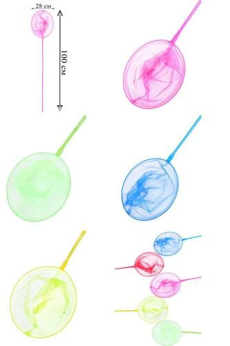 Сачок Круг (d=28см, цвет в ассорт.) 2019-820, (Рыжий кот)