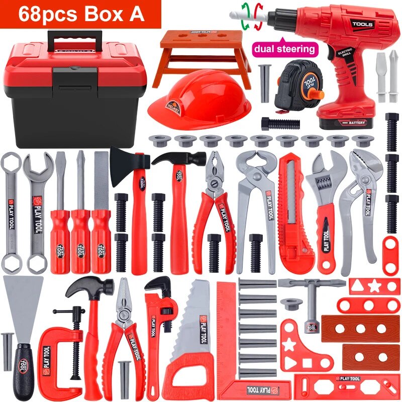 Детский набор инструментов 68pcs box A с дрелью