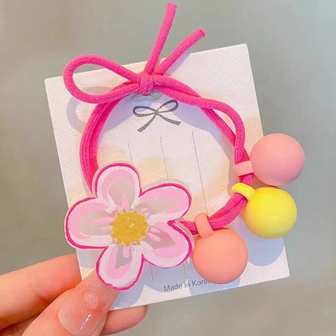 Эластичная резинка для волос "Розовое цветочное кольцо", корейская версия, для девочек