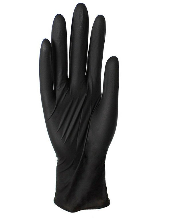 Перчатки нитриловые уплотненные SITEK MED неопудренные, цвет: черный, размер M, 100 шт. (50 пар), 8.4 грамм нитрила пара