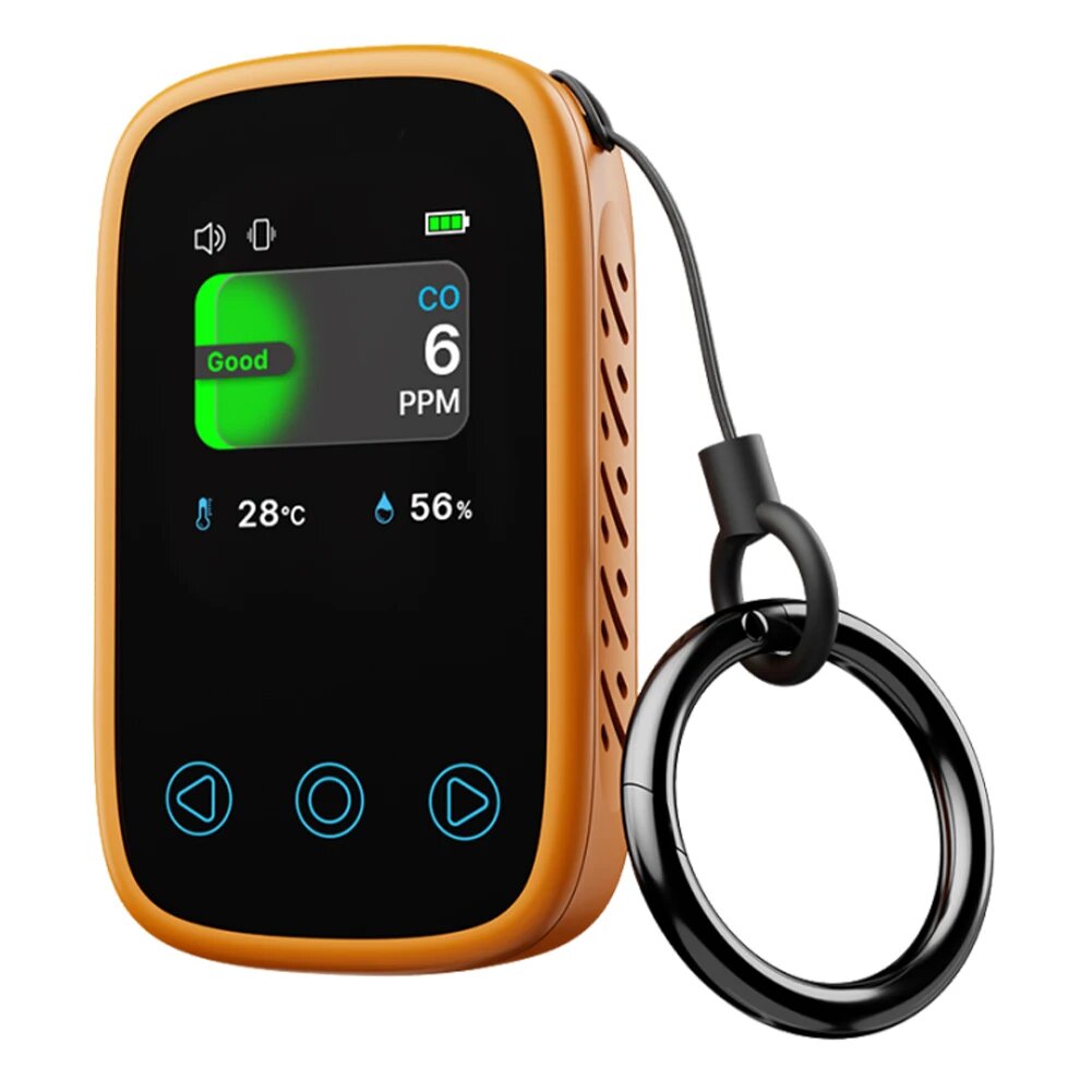 Детектор температуры и влажности 3-в-1, портативный Перезаряжаемый детектор угарного газа с цифровым дисплеем, Type-C, для дома, улицы, гаража, путешествий