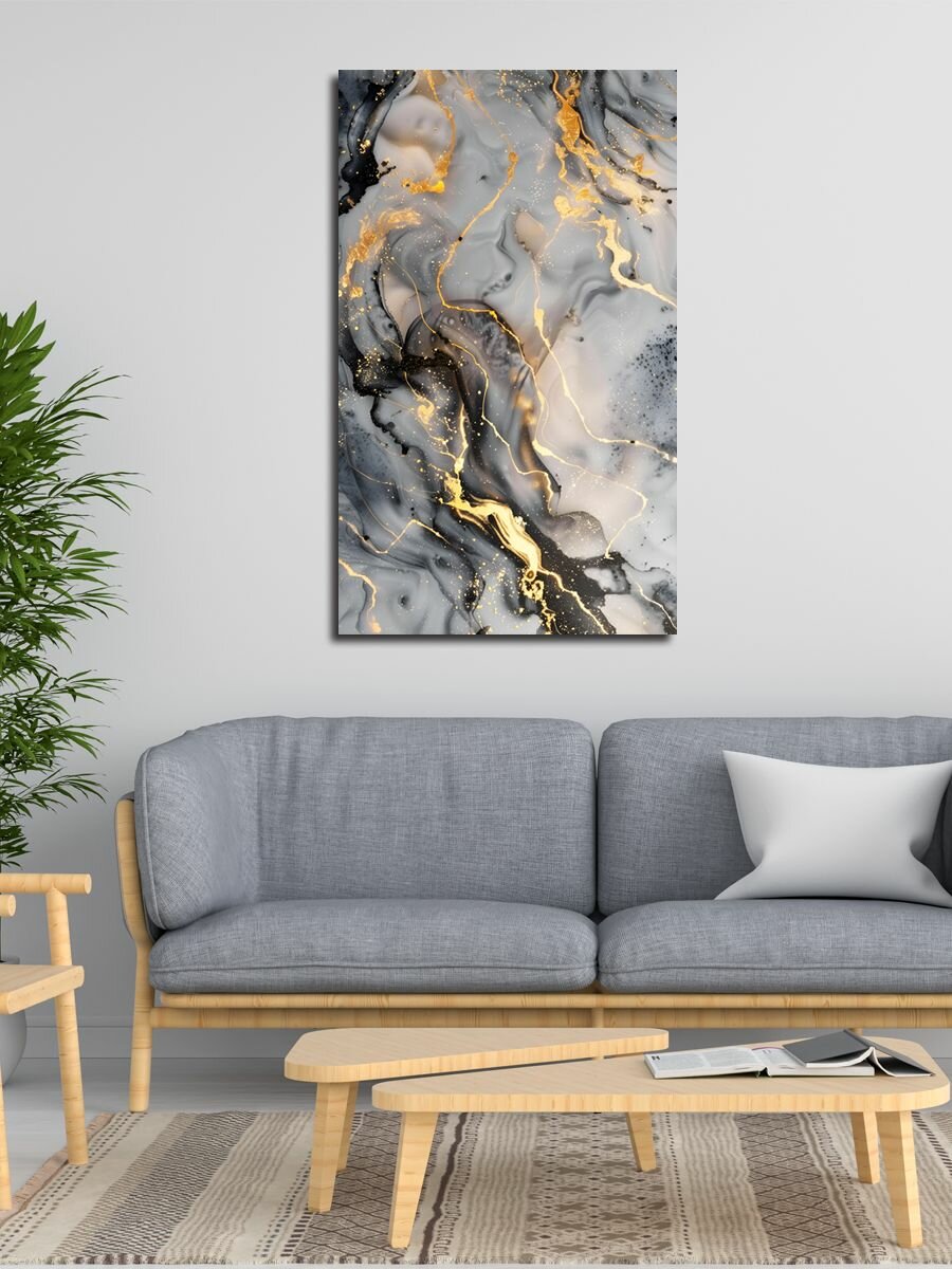 Картина на холсте LOFTime 60х100 абстракция мрамор СЕР ЗОЛ КБ-754-60100