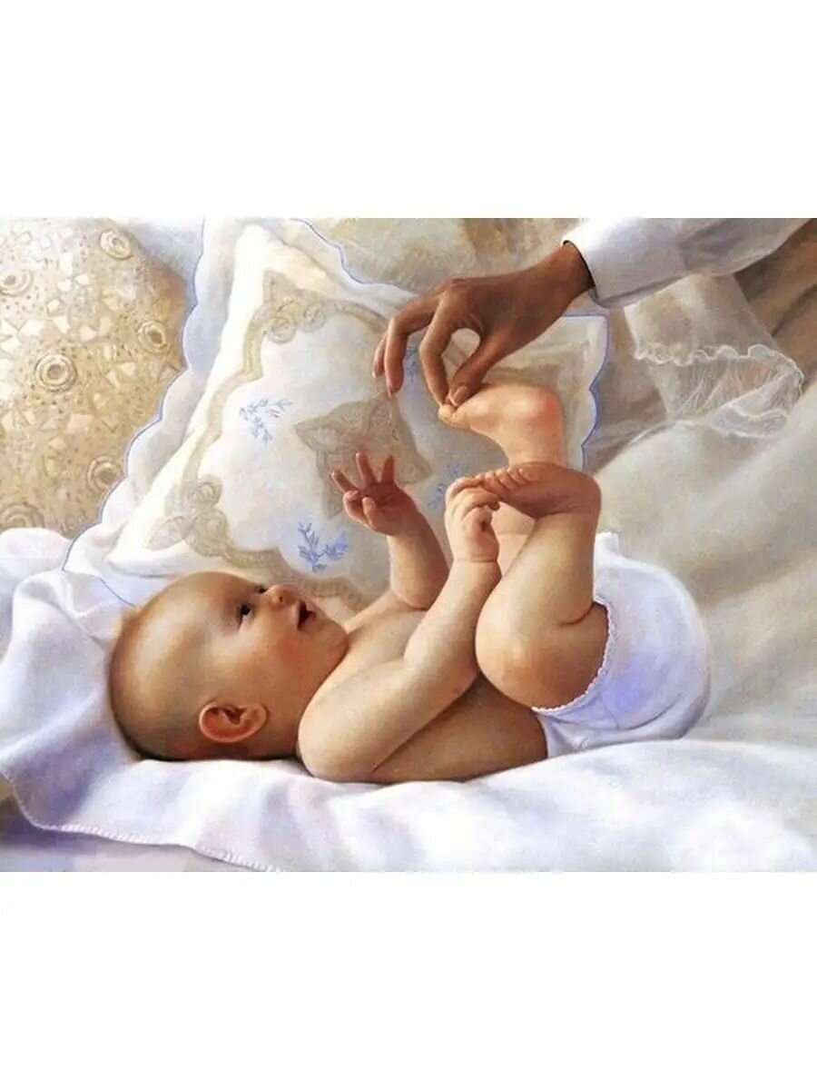 Алмазная мозаика на подрамнике 40х50 полная выкладка круглые стразы. Творчество для взрослых и детей