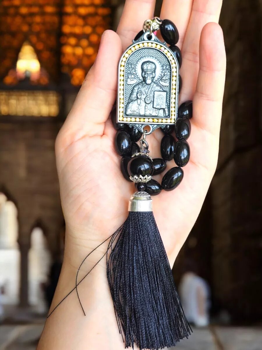 Четки православные медальон Николая Чудотворца в авто