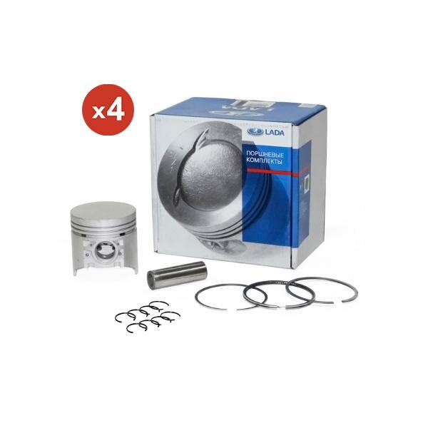 Поршневая группа кт. (4 шт.) 79,0 с кольцами ВАЗ-21011 (фирм. упак. LADA)