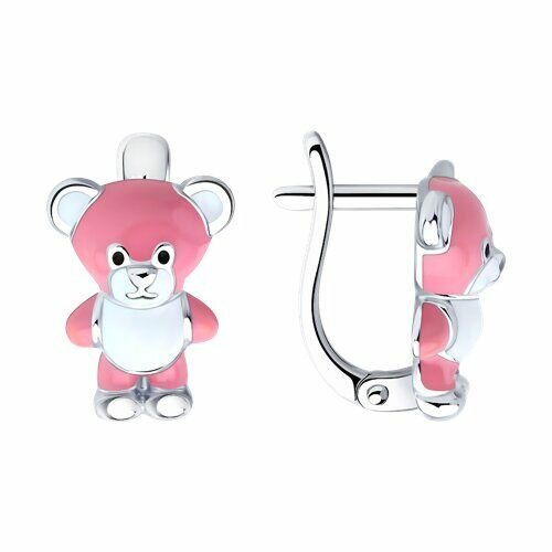 Серьги, серебро, 925 проба, родирование, эмаль