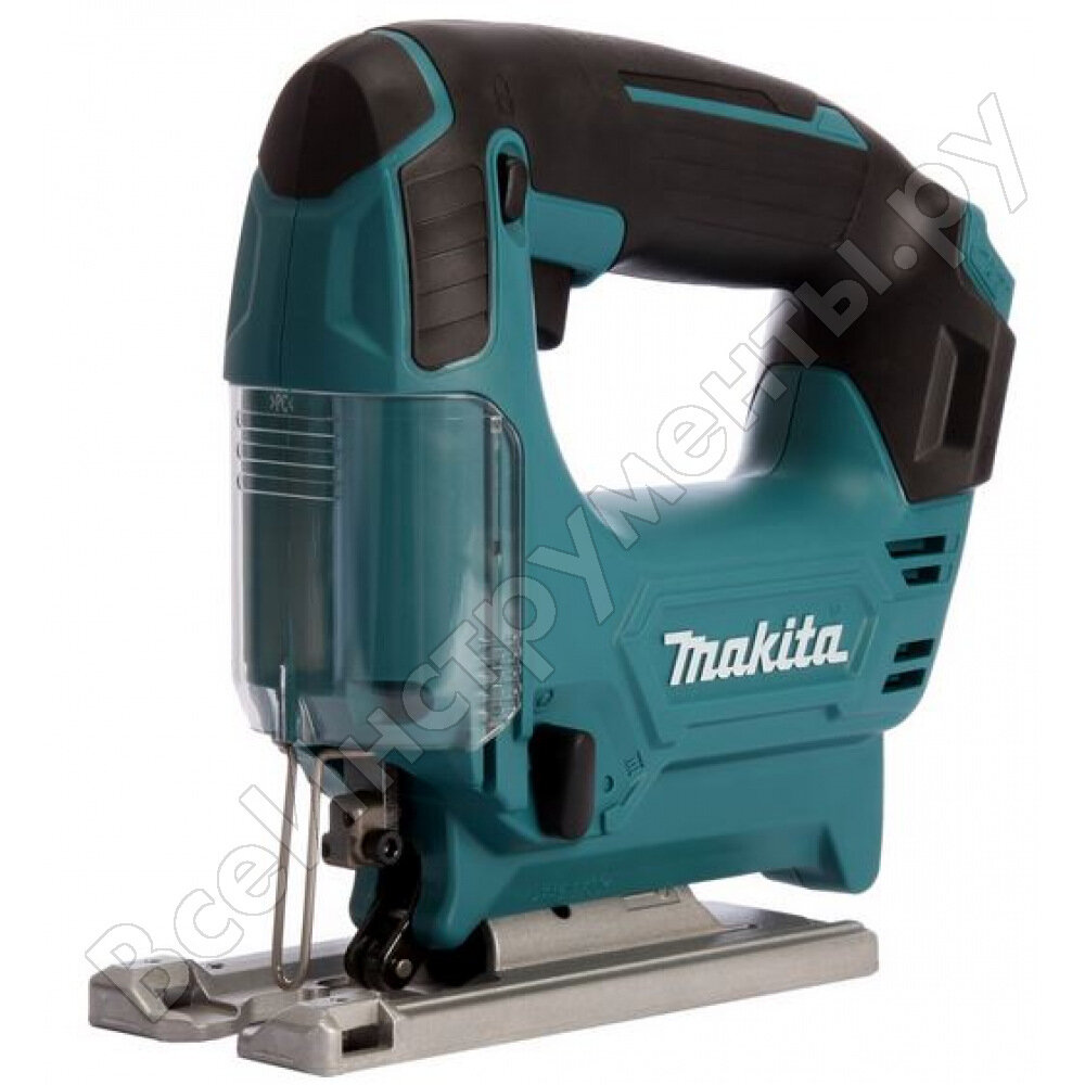 Лобзик Makita CXT JV101DZ с регулируемыми оборотами, литой подошвой и подключением к пылесосу, щеточный двигатель