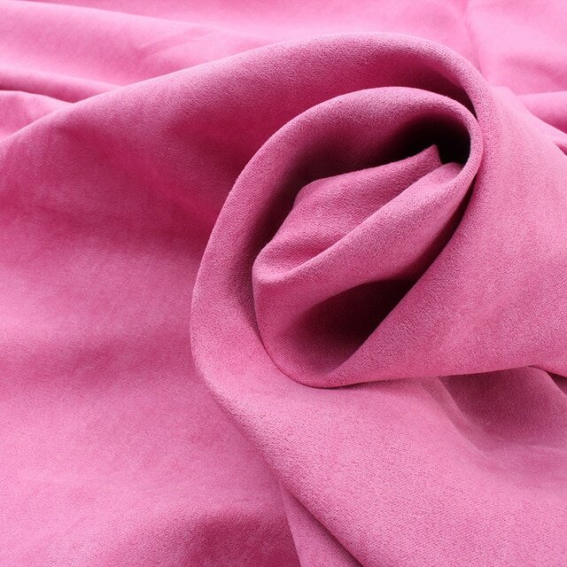 Односторонняя (искусственная) замша на атласной основе цвет глубокий розовый, размер 33*75 см (Китай)