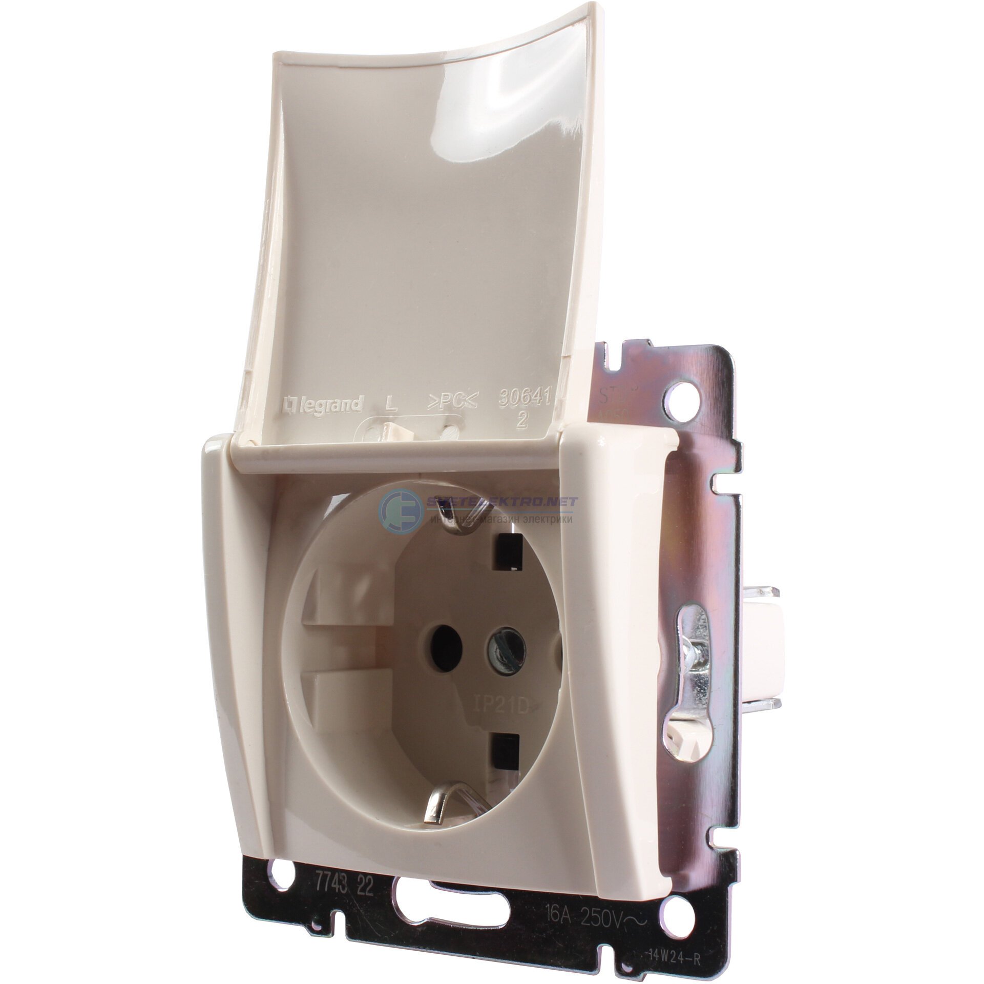 4322/4422 Розетка с крышкой 10 шт слоновая кость