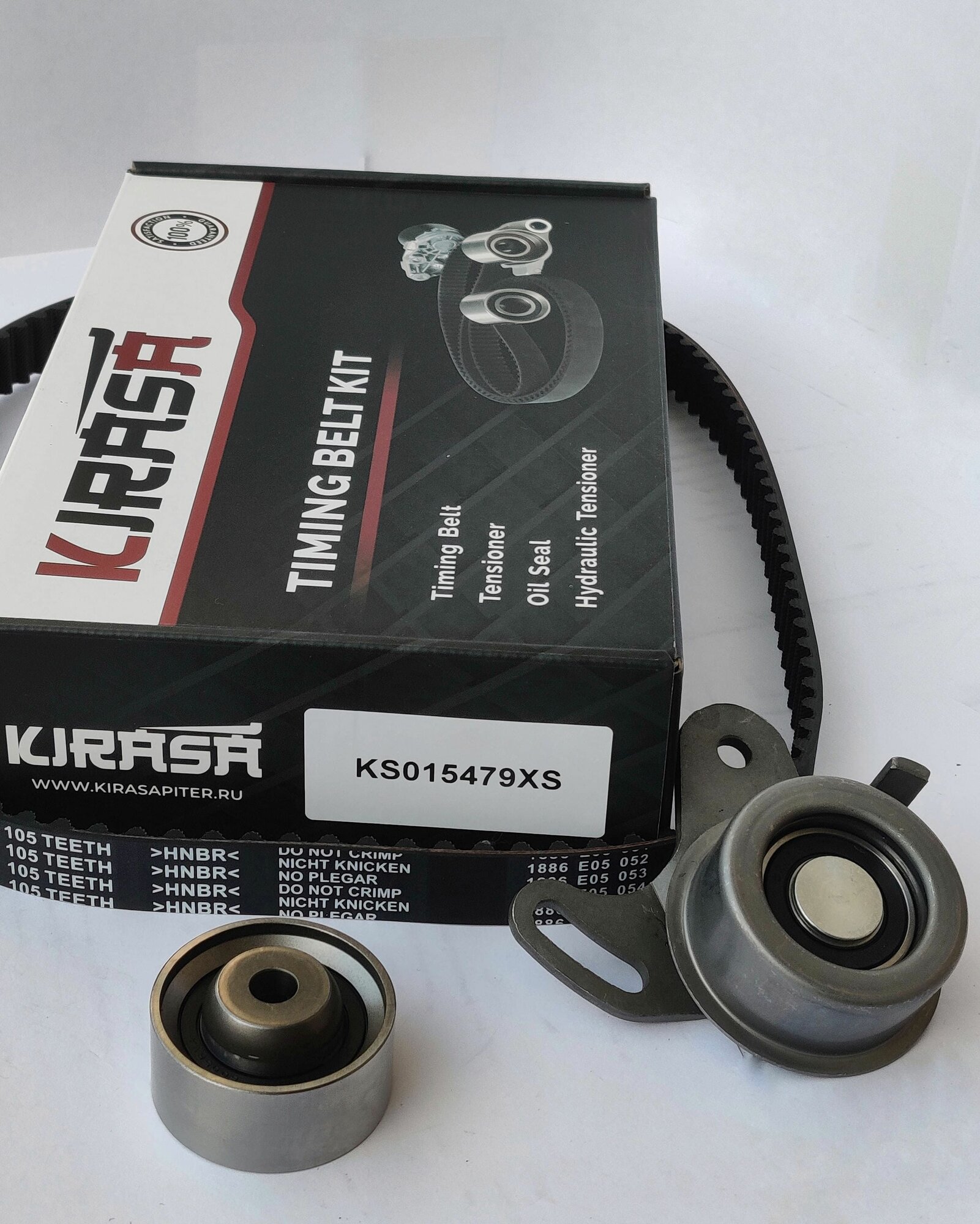 Ремень ГРМ комплект с роликами Kirasa KS01H5479 105зуб L1000,1x22мм HNBR Hyundai Accent (94-12), Coupe (96-09), Elantra (00-06) 1.4-1.6