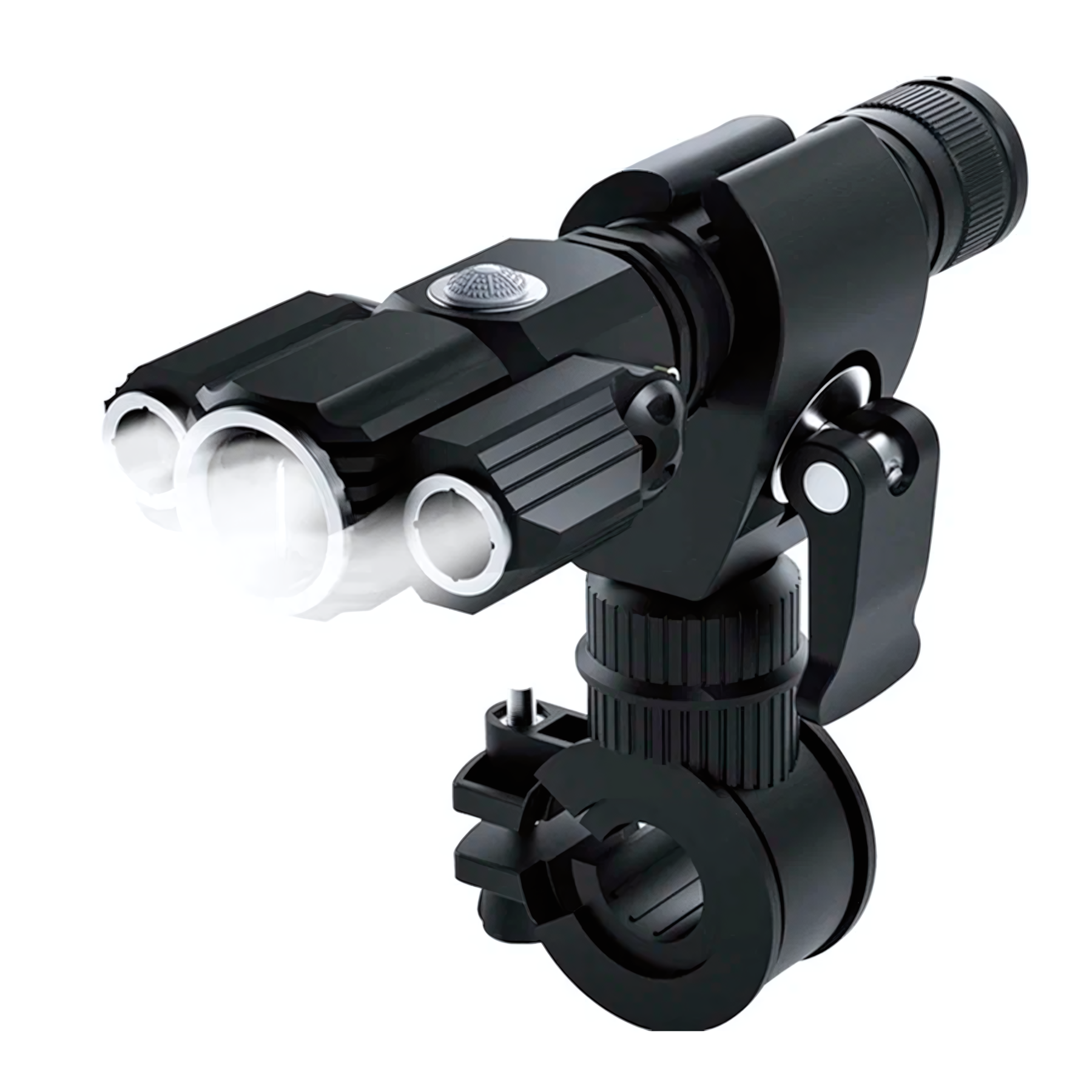 Фонарик велосипедный на руль Kesen, 3 LED, 500 люмен, с кронштейном и USB зарядкой, цвет черный