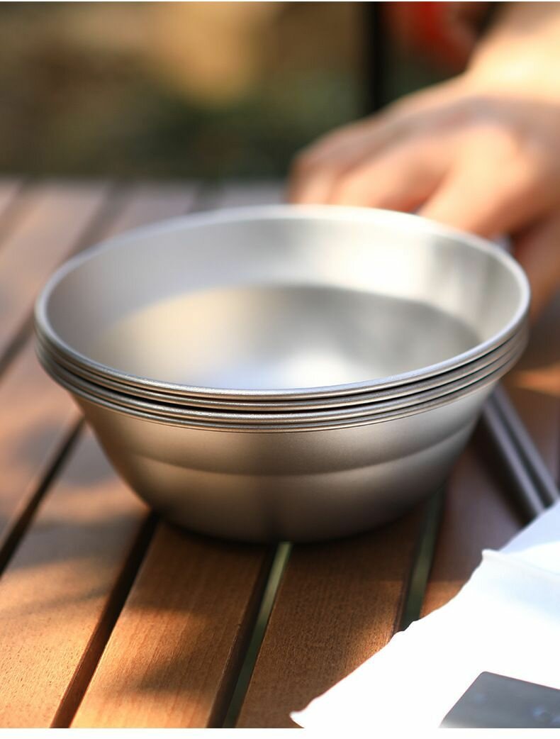 750ml Сверхлегкая титановая миска для кемпинга на открытом воздухе