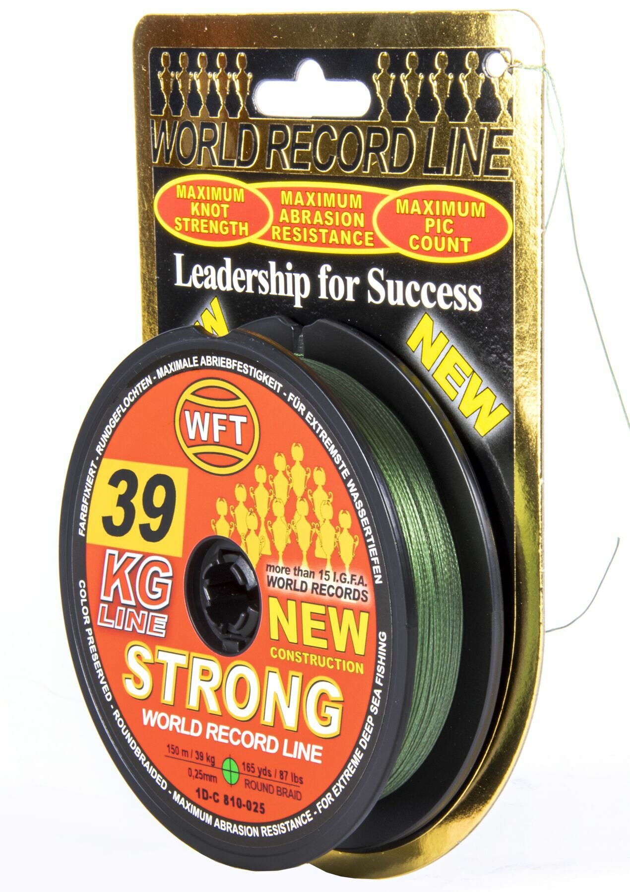Шнур плетёный для рыбалки WFT KG STRONG Green 150/025, плетенка летняя