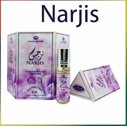 Масляные женские духи Narjis Al Rehab Crown Perfumes 6 мл, без спирта 6 шт