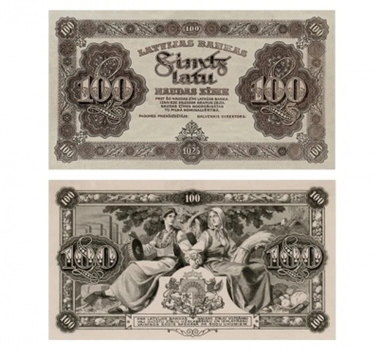 100 лат 1923 года Латвия, сувенирная копия, банкноты и купюры редкие коллекционные