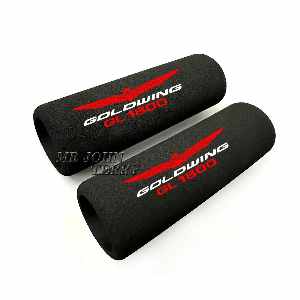 Чехол на ручку мотоцикла, противоударная губчатая ручка, нескользящий руль для Honda Goldwing GL1800 2018-2023 Goldwing 1500/1200 Черный, LOGO 3