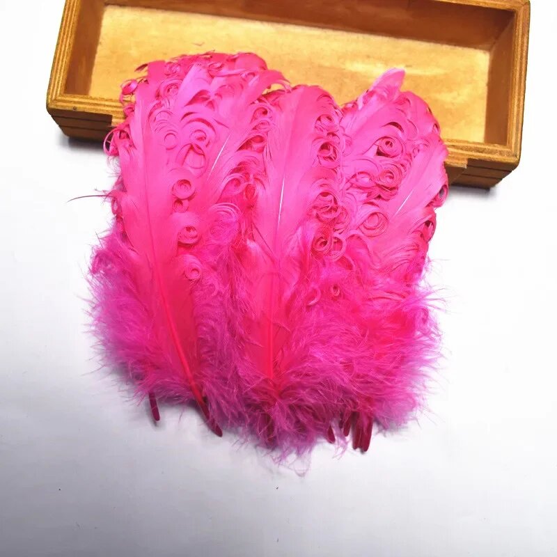 Искусственные белые гусиные перья Xywae 20 шт. Розовый, Hot Pink