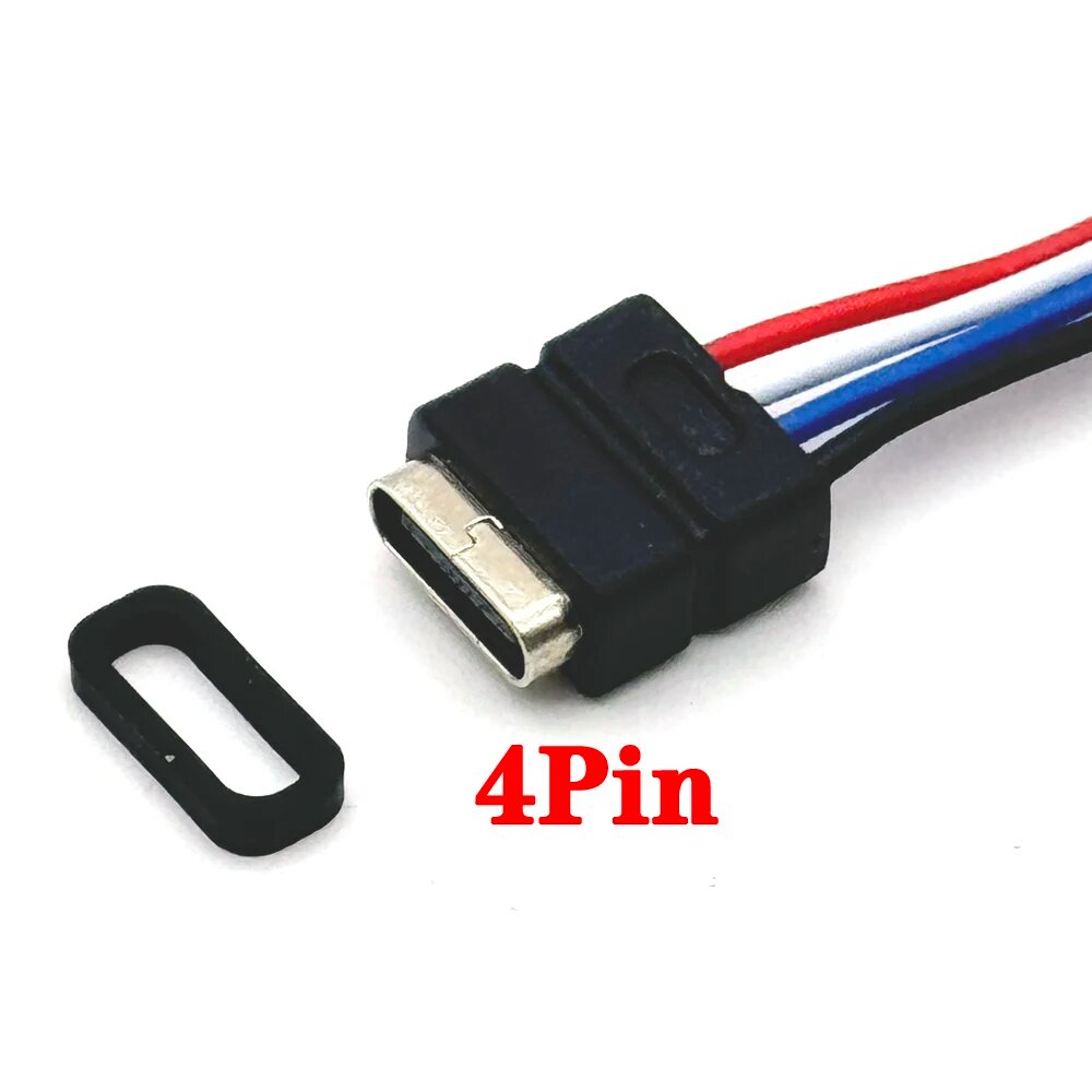 LAJQTAO USB 3.1 Type-C разъем женский водонепроницаемый 2/4 контакта 10pcs, 4Pin